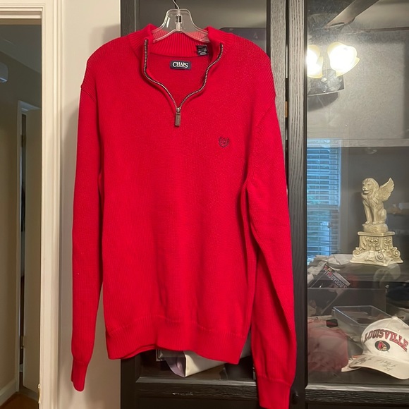 Chaps | Sweaters | Mens Chaps Red 4 Zip Sweater Large | Poshmark
